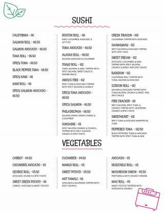 Menus - Eat N' Run Cafe